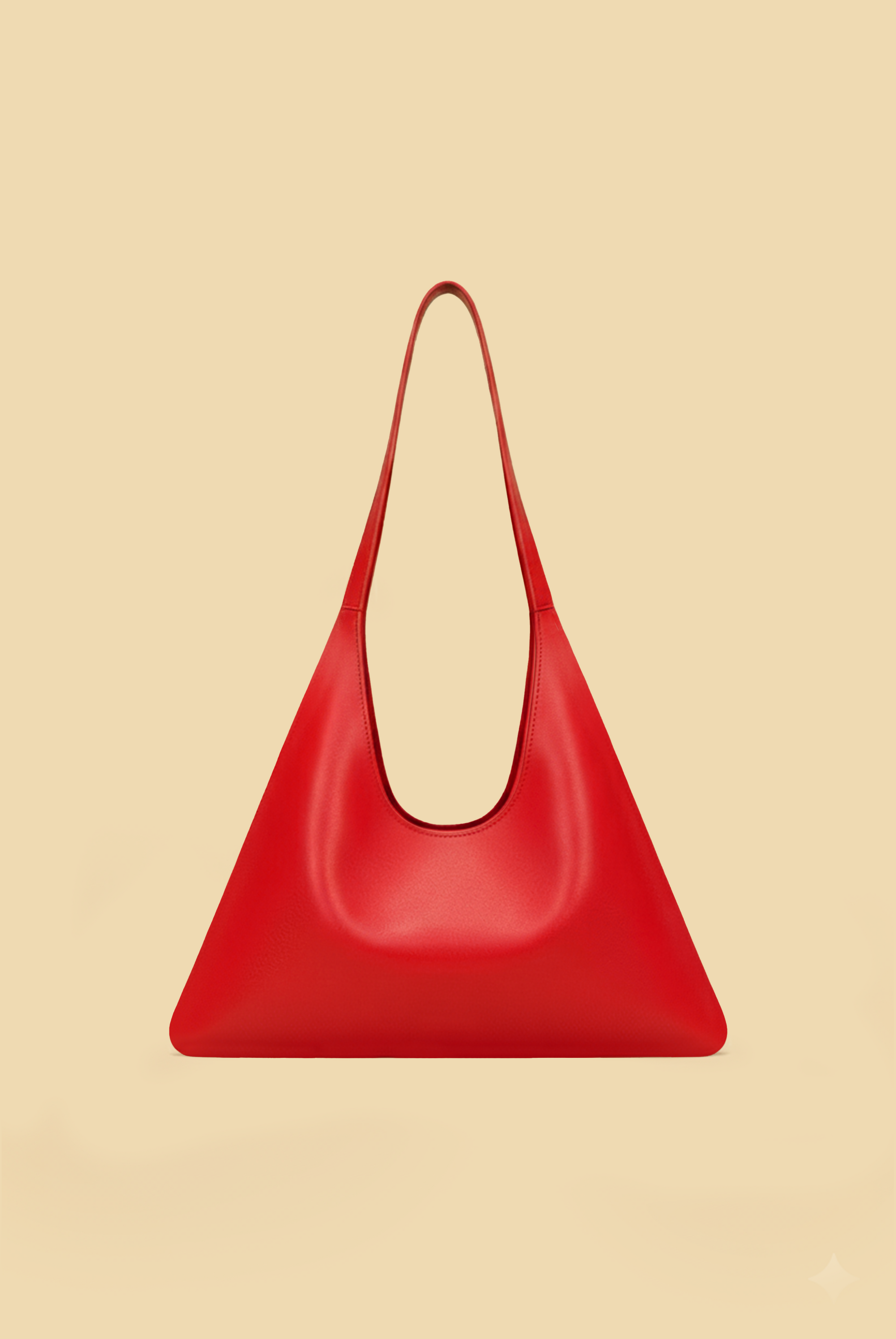 Agave Triangular Tote in Tomato Red | Cactus Leather Handbag | Santos ...