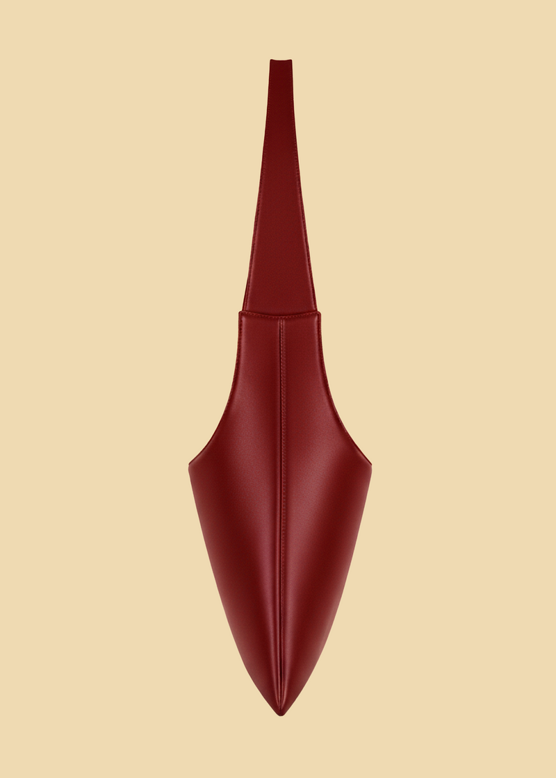 Agave Triangular Tote XL in Burgundy Red | Cactus Leather Handbag ...