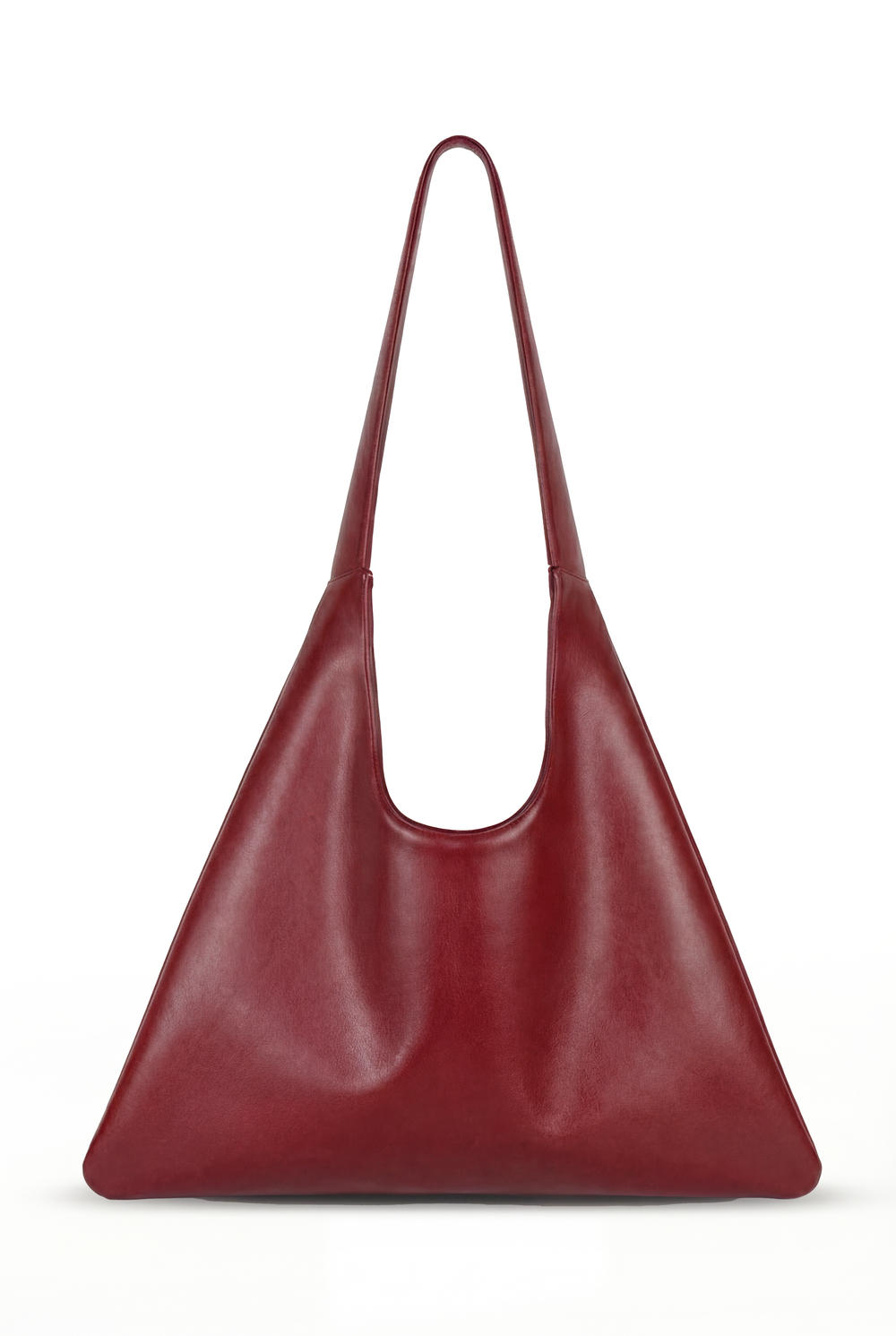Agave Triangular Tote XL in Burgundy Red | Cactus Leather Handbag ...