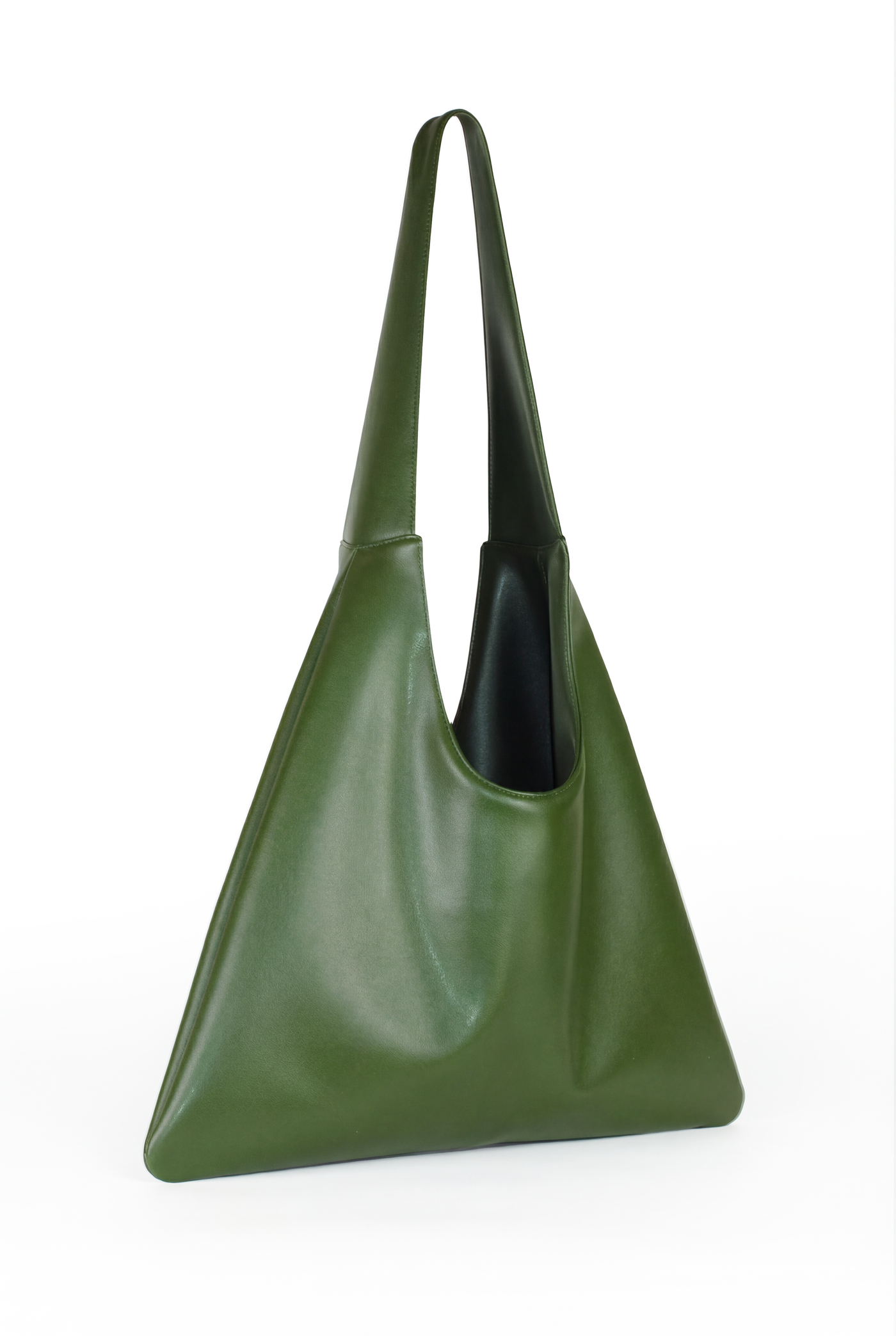 Agave Triangular Tote XL in Green | Cactus Leather Handbag | Santos by ...