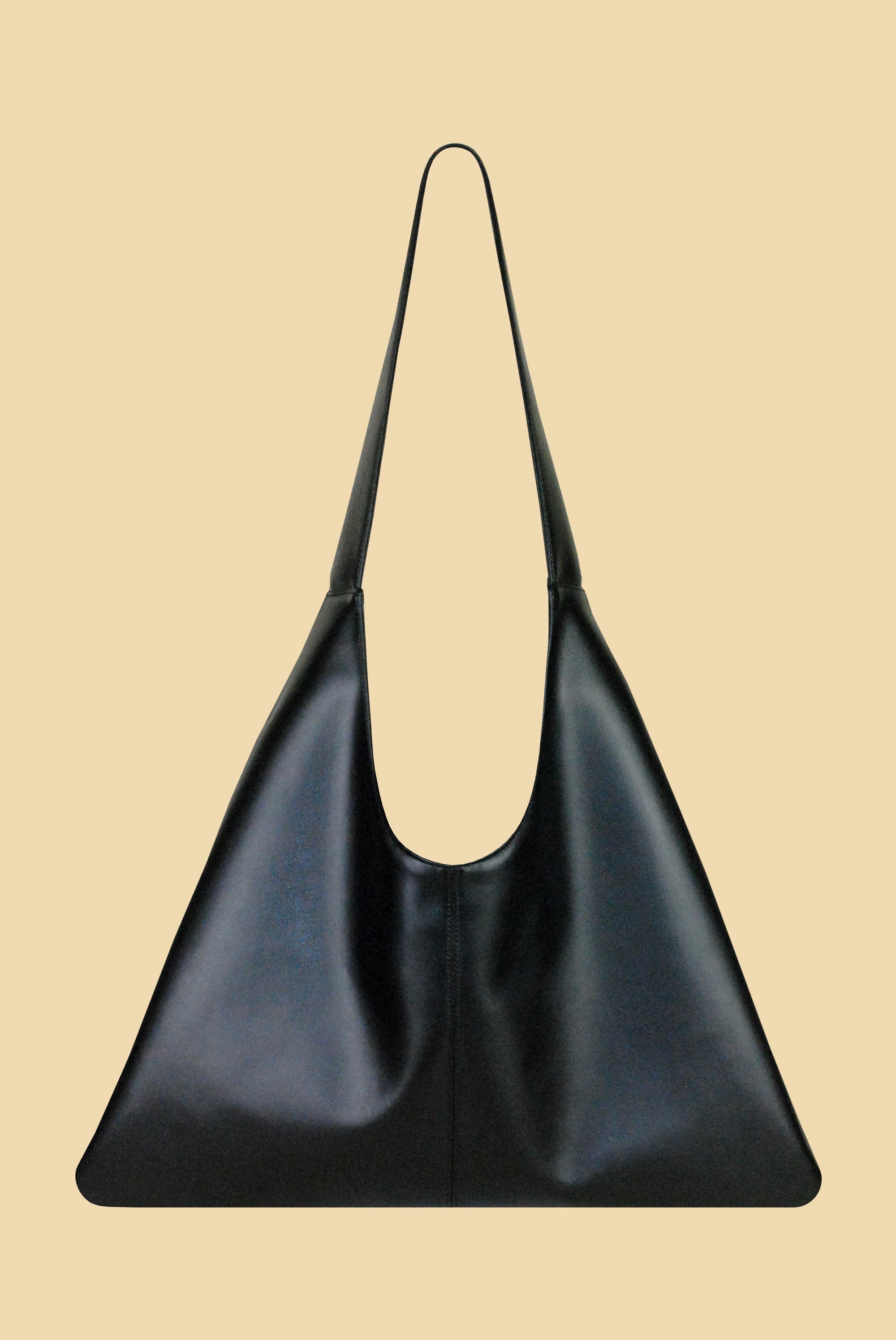 Agave Triangular Tote XL in Black | Cactus Leather Handbag | Santos by ...