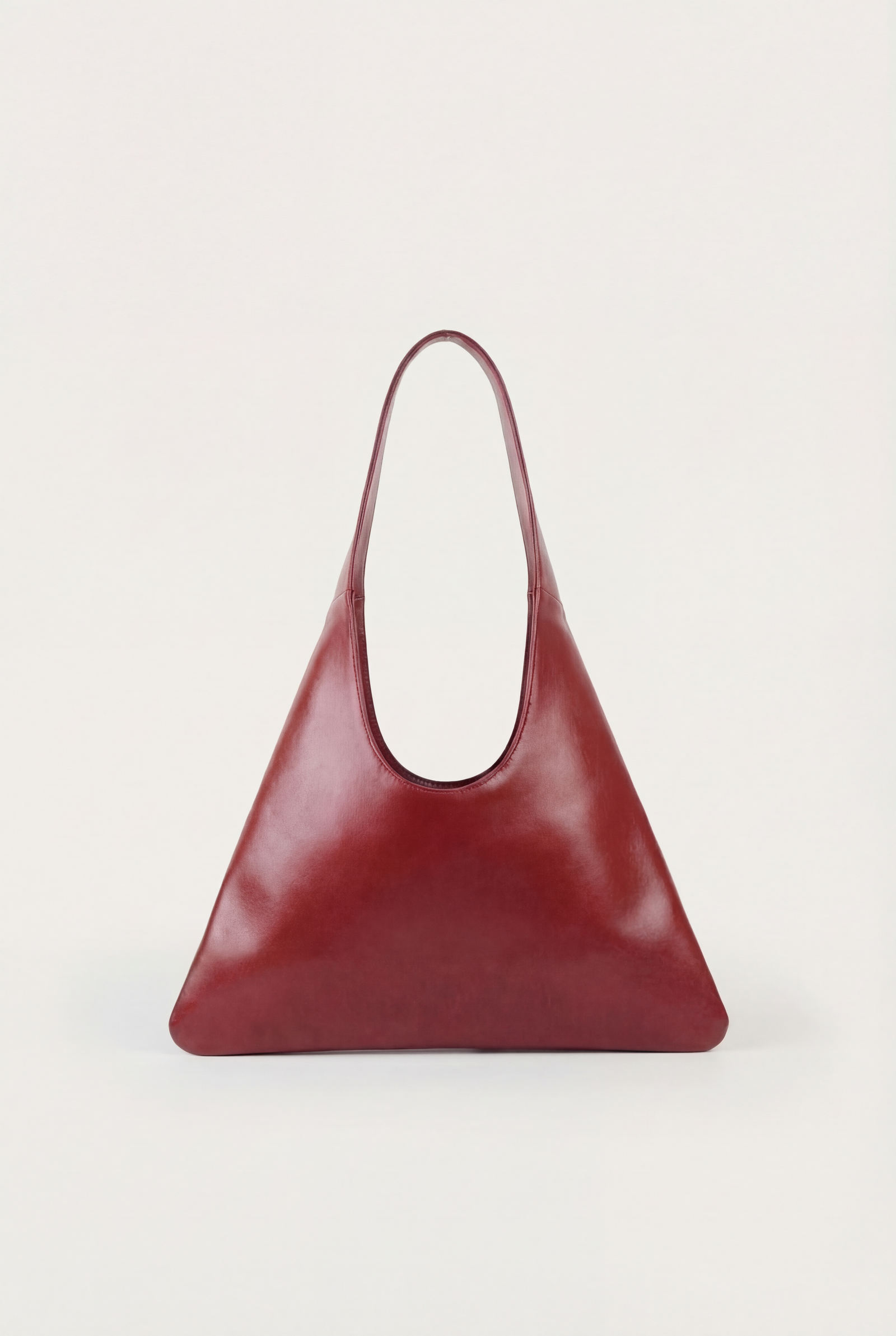 Agave Triangular Tote in Burgundy Red | Cactus Leather Handbag | Santos ...