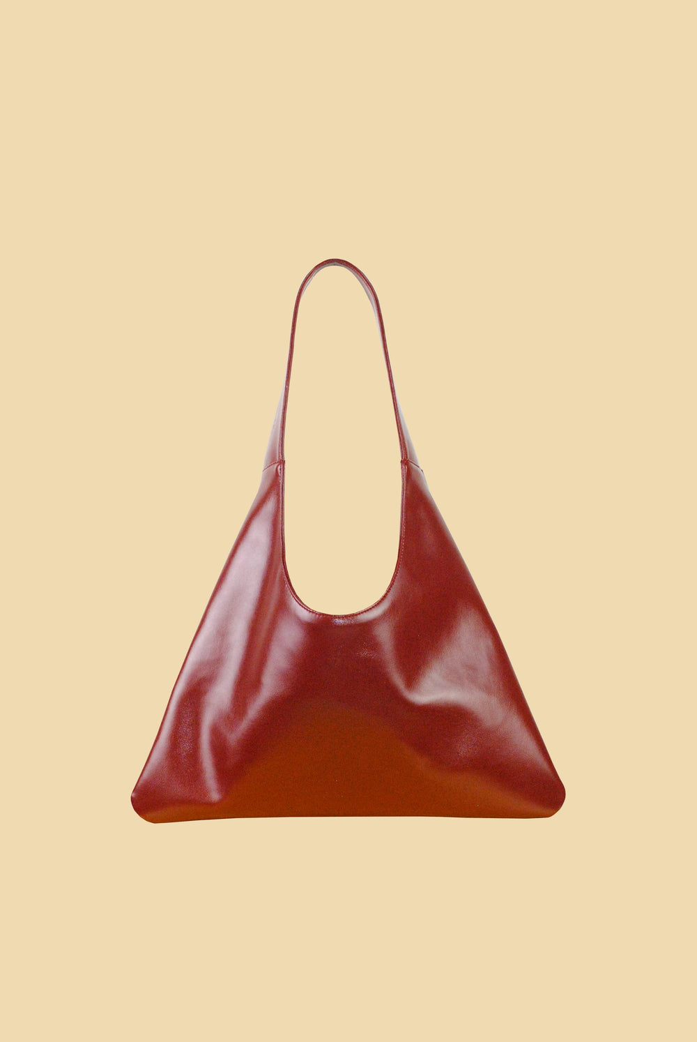 Agave Triangular Tote in Burgundy Red | Cactus Leather Handbag | Santos ...