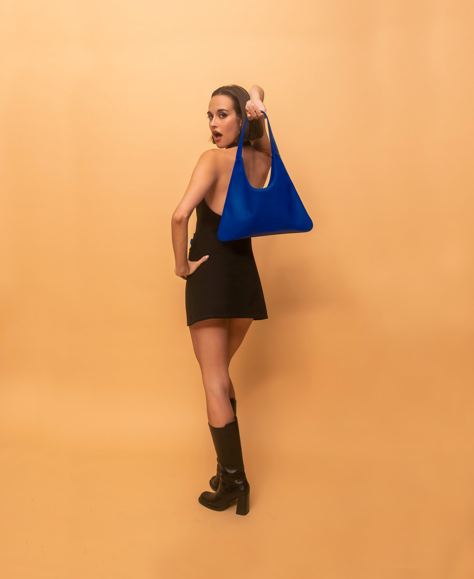 Agave Triangular Tote in Electric Blue | Cactus Leather Handbag ...