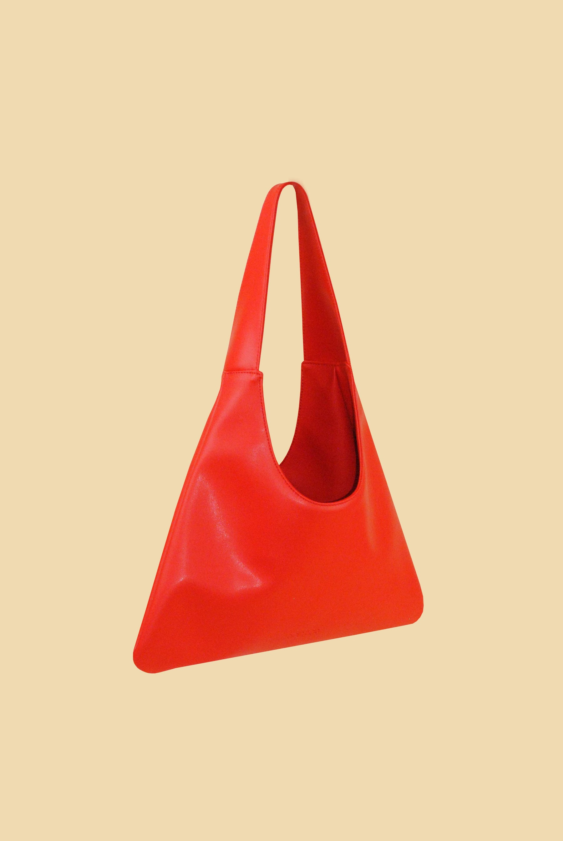 Agave Triangular Tote in Tomato Red | Cactus Leather Handbag | Santos ...