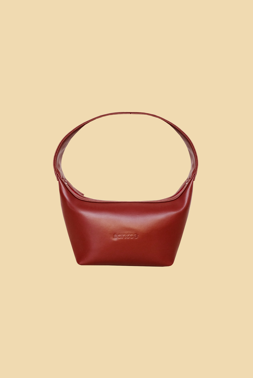 Amelia Mini Bag in Burgundy Red | Cactus Leather Handbag | Santos by Monica